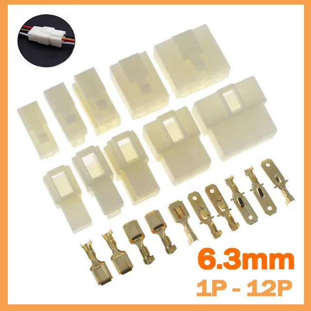 6.3MM PIN PLUG Electrical Wiring Multi-Connector Terminals 1/2/3/4/6/8 Way Car $2.85 - PicClick AU
