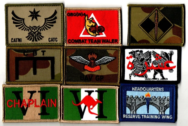 9 DIFFERENT AUSTRALIAN Army Unit Shoulder Patches..................Lot ...