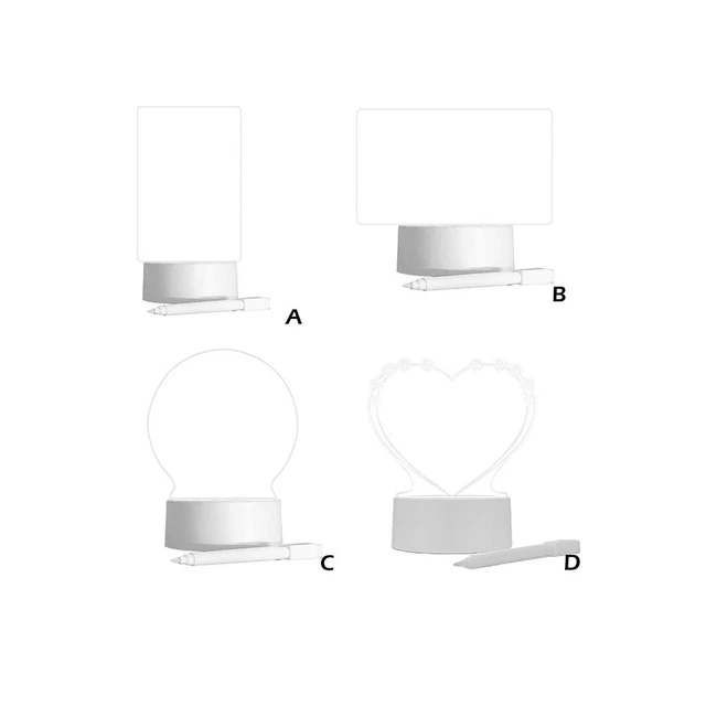 ACCESSORI MATRIMONIO TAVOLA Note Luce Notturna LED con Penna Bacheca ...