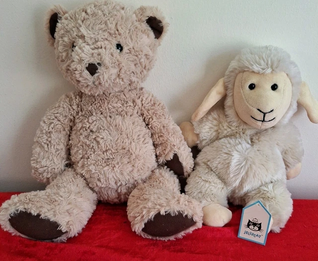 JELLYCAT EDWARD BEAR 13" and Small Squidgy Sheep 11" Soft Plush Toys ...