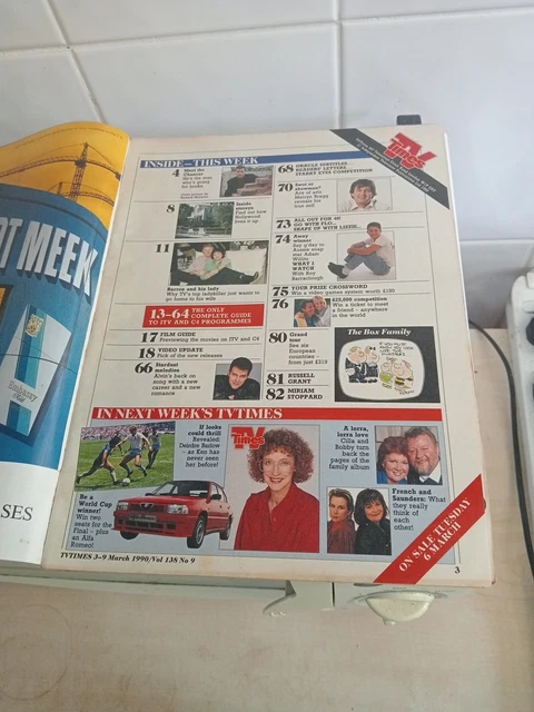 TV TIMES 3-9 Mar 1990 Chancer, Alvin Stardust £8.00 - PicClick UK