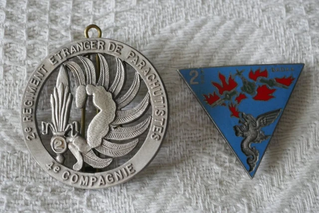 INSIGNE DE BÉRET légion parachutiste 2° REP 4° compagnie SMLE Corse et ...