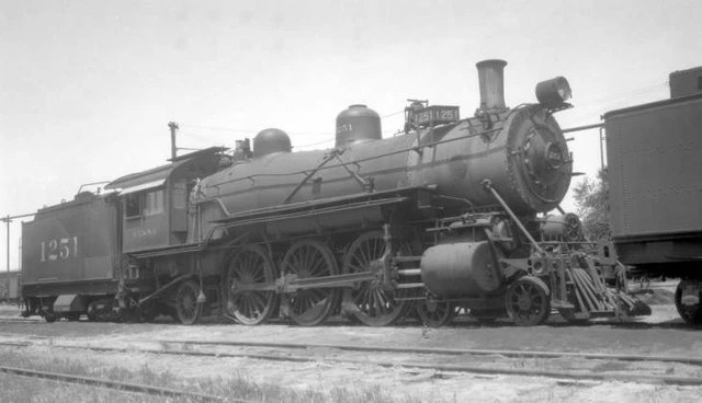 AT&SF SANTA FE Railroad locomotive engine No. 1251 type 4-6-2 OLD TRAIN ...