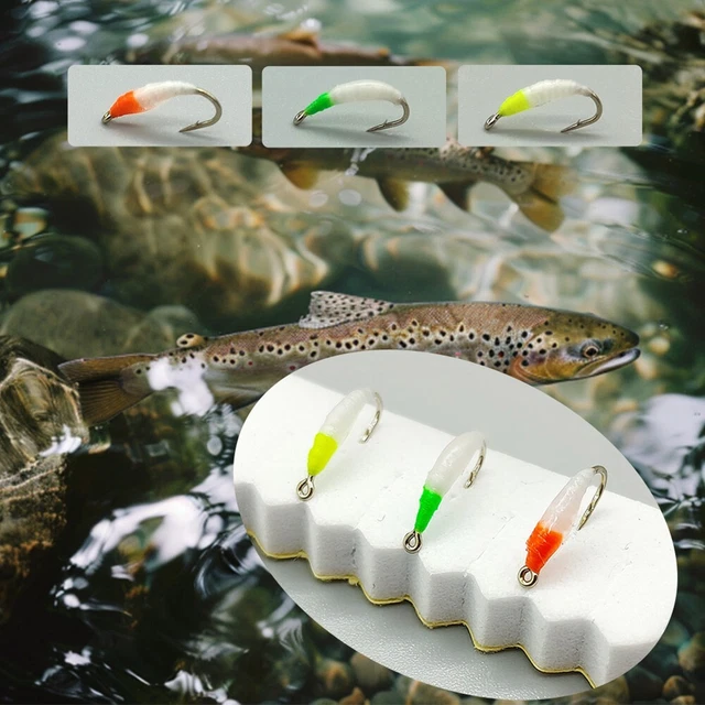 LEURRES DE PÊCHE à la mouche tricolores Luya fabriqués en silicone ...