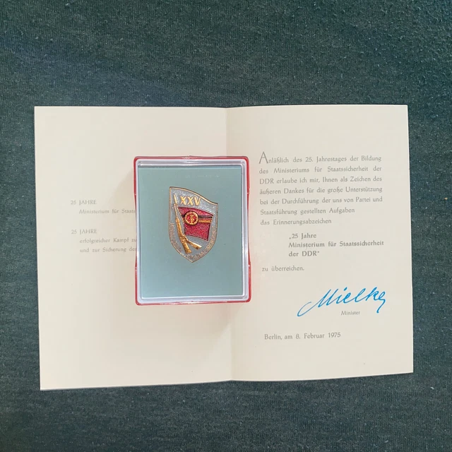 DDR MFS STASI XXV 25 Jahre, Abzeichen Anstecknadel Orden ...