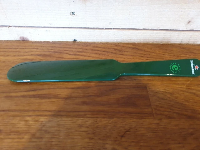 HEINEKEN GREEN TWISTED Beer Lager Foam Knife Skimmer Scraper Home Bar ...