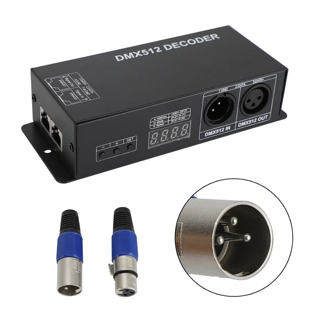 LED RGB DMX 512 Controller Decoder Dimmer 3Channels 24A 3x8A Stripe ...