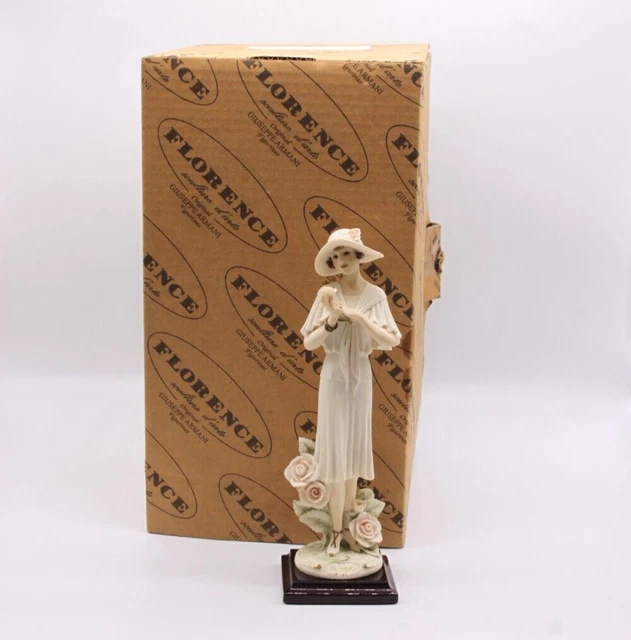 GIUSEPPE ARMANI CAPODIMONTE Figurine Lady Rose Statue Florence in Box £ ...