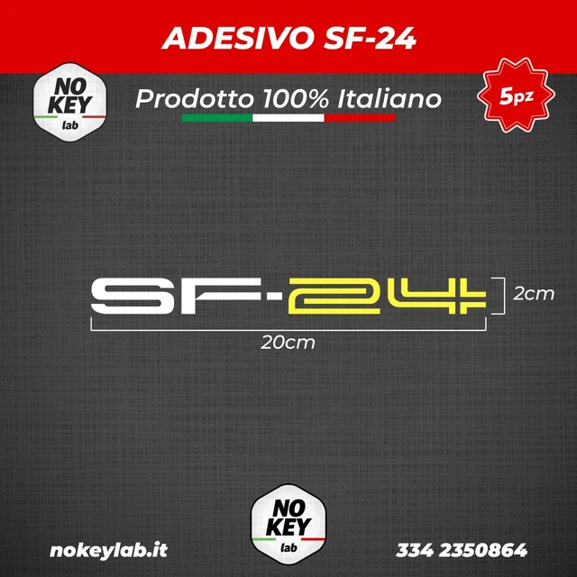 FERRARI SF 24 F1 2024 Formula One Car Motorcycle Sticker Scuderia 5PC ...