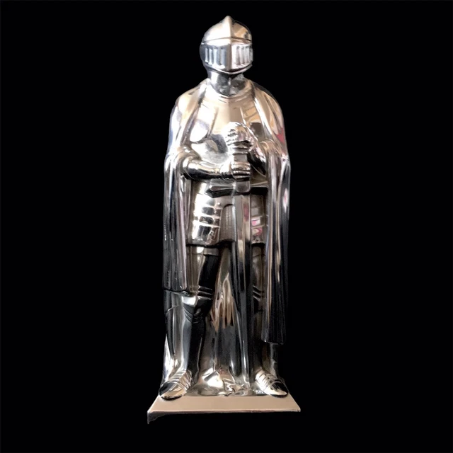 VINTAGE 50S/60S CHROMED Metal Medieval Armour Knight Petrol Table ...
