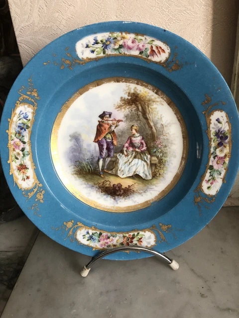 ASSIETTE CREUSE DE porcelaine Sèvres signature 1876 EUR 110,00 ...