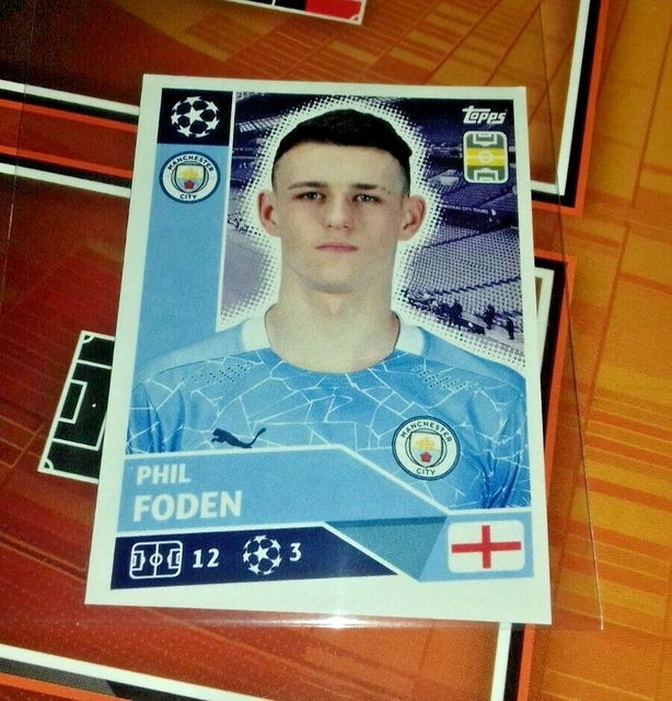 TOPPS 2020/21 PHIL Foden Champions League Sticker Manchester City MCI ...