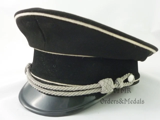 BLACK OFFICER VISOR cap WW2 57 £71.50 - PicClick UK