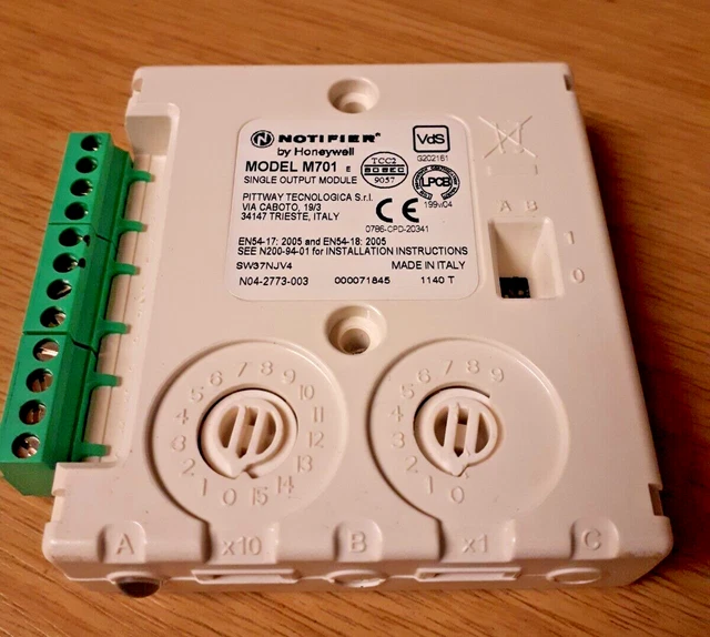 NOTIFIER M701E ANALOGUE Addressable Single Output Control Module System ...