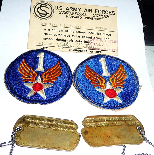 WW2 US ARMY School, Strategic Air Force AAF USSTAF Shoulder Patch Dog Tags. £47.75 - PicClick UK