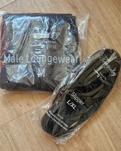 NEW BRITISH AIRWAYS BA First Class Pyjamas Sleep Suit MEDIUM + Slippers ...