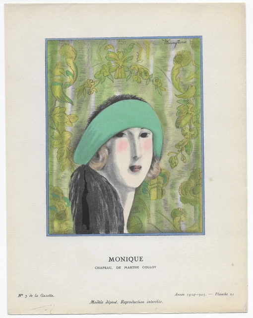 ALEXANDRE ZINOVIEW MARTHE Collot Pochoir Original 1924-25 GAZETTE DU ...