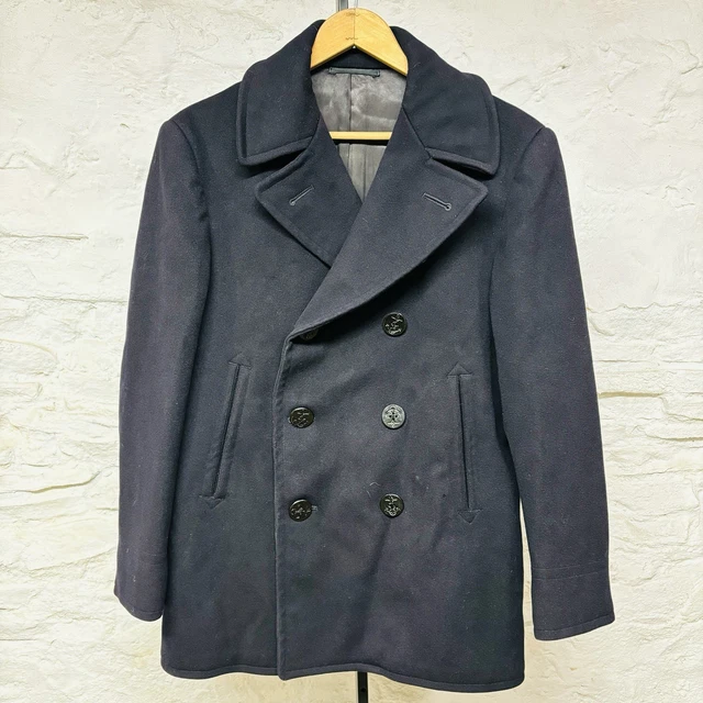 WW2 NAVAL CLOTHING Factory 8 Button US Navy Wool Peacoat Vintage 1940s ...