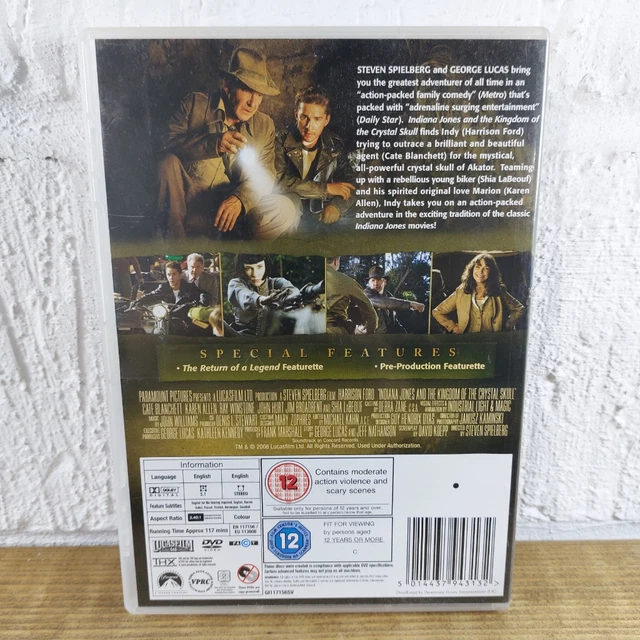 INDIANA JONES AND The Kingdom Of The Crystal Skull (DVD, 2008) £3.49 ...