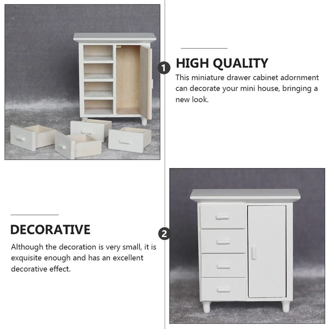 MINI DRAWER CABINET Decor Minature Furniture Drawers Dollhouse ...