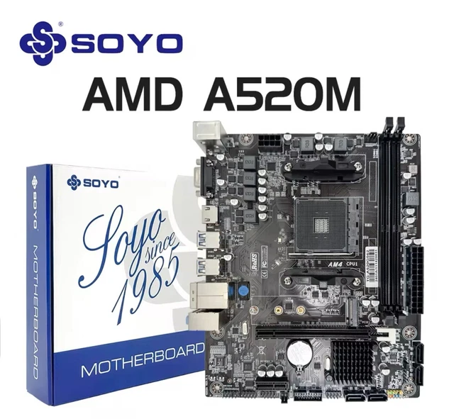 SOYO CLASSIC A520M Motherboard AMD AM4 DDR4 Dual Channel M.2 NVME £69. ...