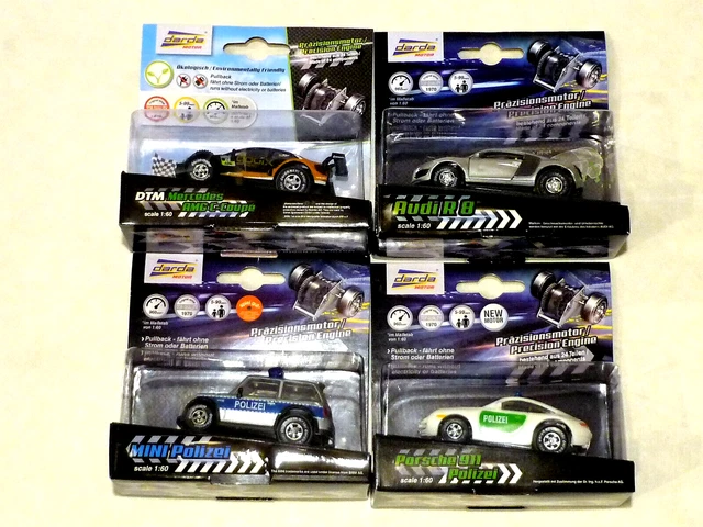 DARDA 4ER SET Prosche 911 - Polizei MINI - Mercedes C-Coupe - Audi R8 ...