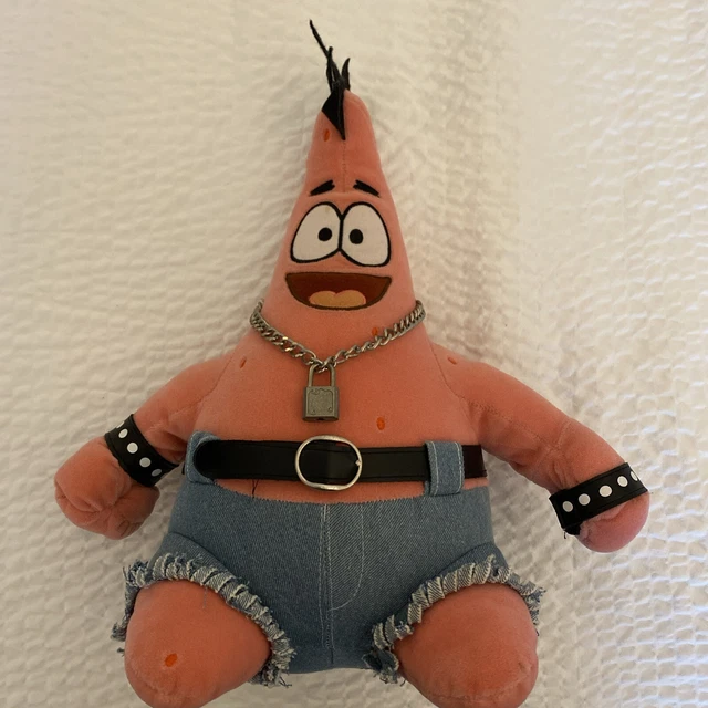 SPONGEBOB SQUAREPANTS PATRICK 18" Rare Biker Rocker Plush Punk ...