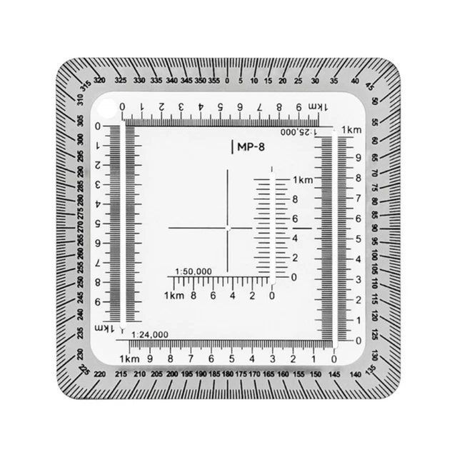 GRIDRULER PROTRACTOR,COORDINATE SCALE Map Reading Topographical Map ...