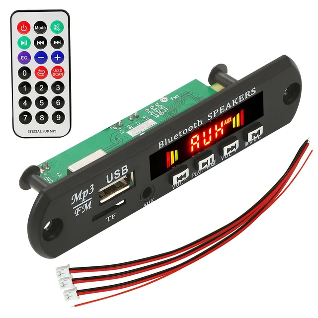 WIRELESS BLUETOOTH 5.0 12V 2*25W MP3 WMA Decoder Board Car Audio USB TF ...