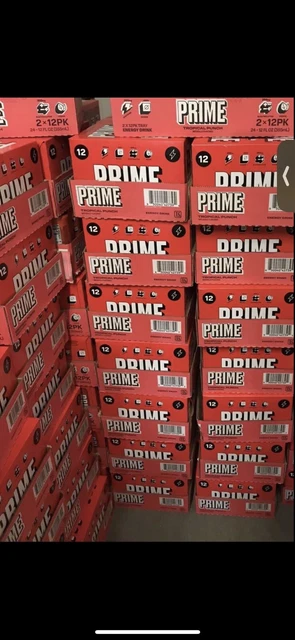 PRIME ENERGY DRINK x12 CANS BOX FULL CASE CRATE PACK TROPICAL PUNCH ...