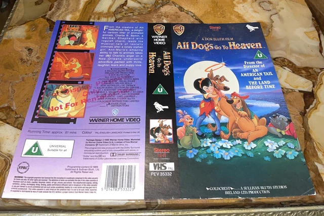 ALL DOGS GO To Heaven Wb Home Video Vhs Promo Sleeve Only £6.00 ...