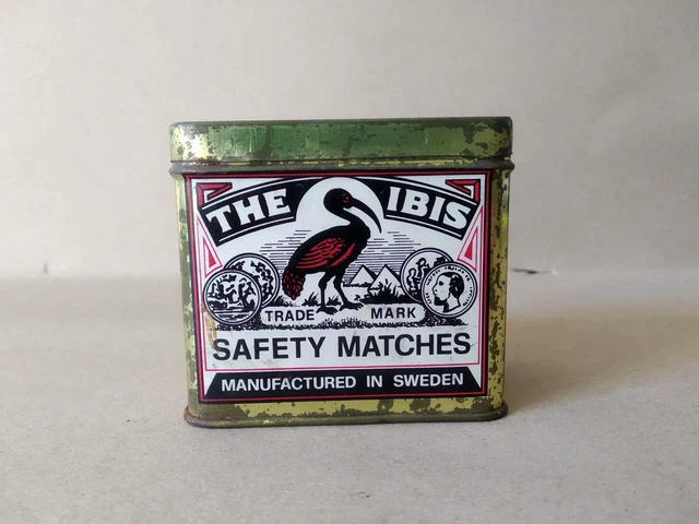 ANCIENNE BOITE EN métal THE IBIS * Safety Matches * Sweden EUR 25,00 ...