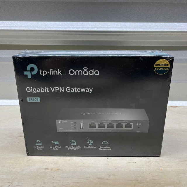 TP-LINK ER605 V2 Omada 5-Port Gigabit Multi-WAN VPN Router, 3 Config ...