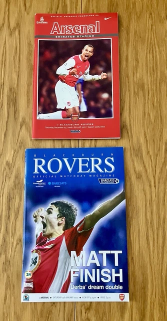 ARSENAL V BLACKBURN Rovers Programmes Home And Away 2006-7 Season. £5. ...