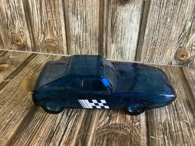 VINTAGE AVON PERFUME Fragrance Bottle - Sports Car Blue Racing Stripes ...