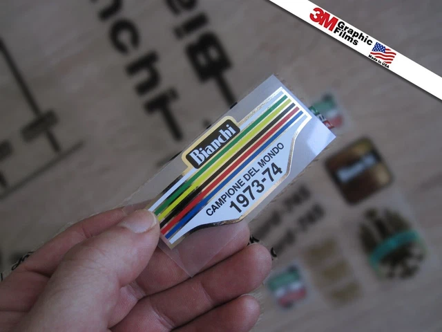 BIANCHI CAMPIONE DEL Mondo 1973 - 74 décalcomanie X1 vinyle adhésif ...