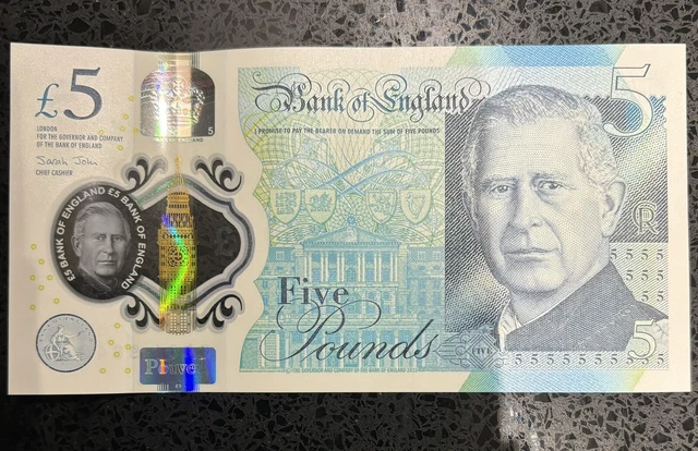 KING CHARLES £5.00 Bank Note CA01 - Uncirculated £38.60 - PicClick UK
