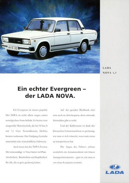 LADA NOVA 1,5 Prospekt 1995 8/95 D Katalog 1 Blatt brochure 1 sheet ...