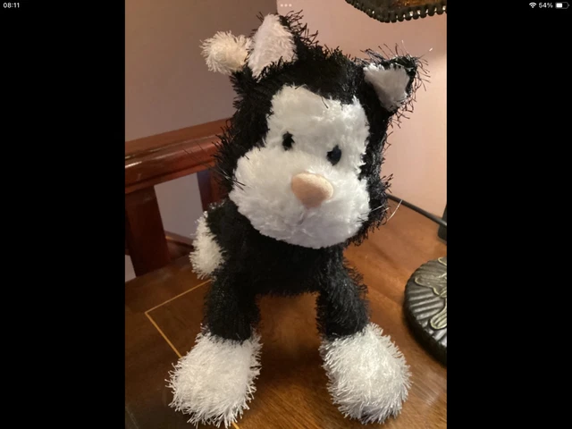 AURORA BLACK & White cartoon cat with posable legs and tail, punkies ...