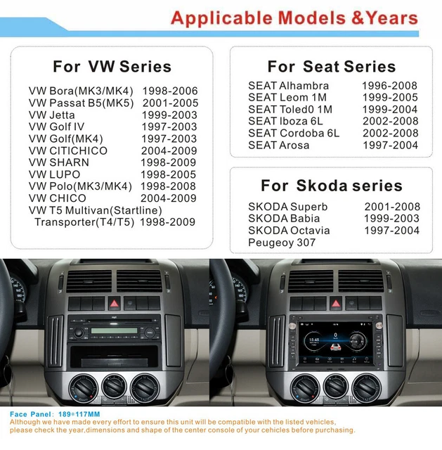 DAB+ CARPLAY ANDROID 12 autoradio GPS Sat Nav WiFi SWC per VW ...