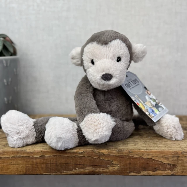 JELLYCAT SMALL SNUGGLET Brodie Monkey - Small Brown Monkey Soft Retired ...