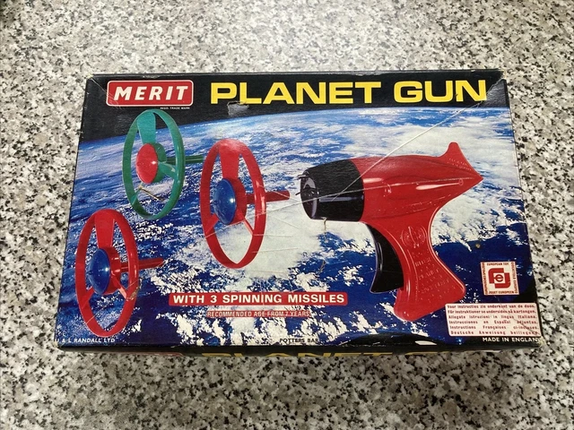 VINTAGE MERIT TOY 1950s 60s DAN DARE PLANET GUN WITH SPINNING MISSILE ...