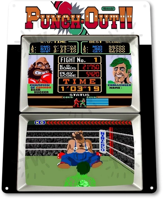 PUNCH OUT CLASSIC Boxing Arcade Marquee Game Room Wall Art Decor Metal ...