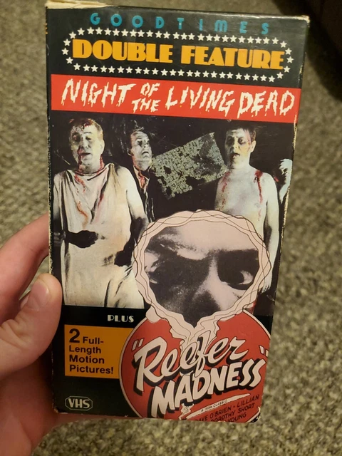 NIGHT OF THE Living Dead VHS & Reefer Madness Double Feature Vintage ...