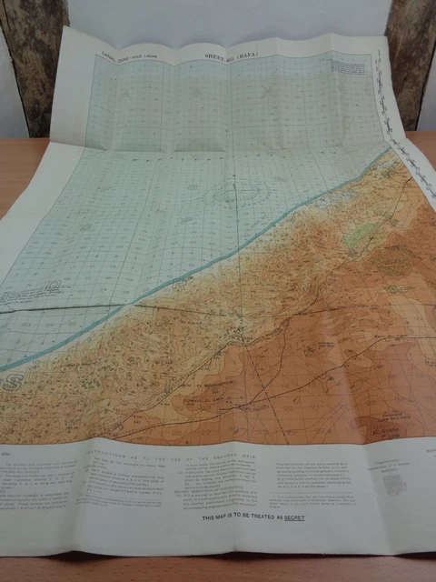 WW1 &SECRET& PALESTINE CAMPAIGN map of "RAFA" (Battle of RAFA ...