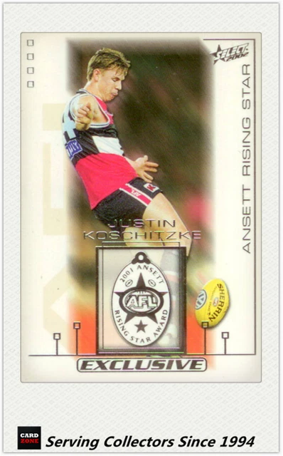 2002 SELECT AFL Exclusive Card Series Medal Card MC4 J. Koschitzke ...