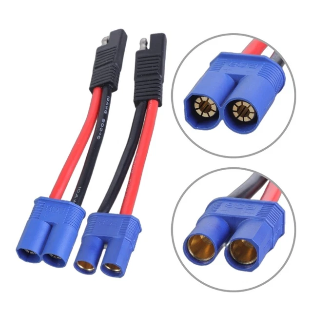 6.3INCH EC8 TO SAE Power Cable Line 10AWG Silicone Wire with Adapter ...