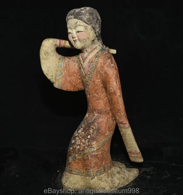 14 &CHINE TANG tricolore Tao sculpture tableau la danse du serviteur du ...