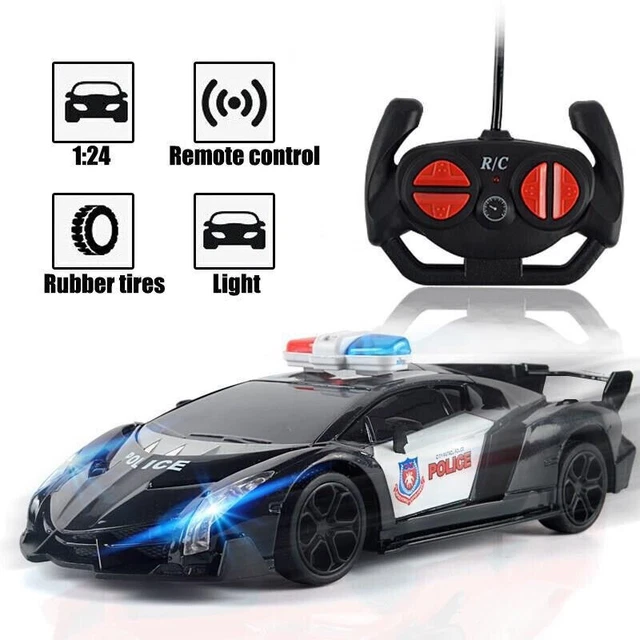 REMOTE CONTROL POLICE Car High Speed RC Cars 1:24 Fast Racing Kids Toy ...