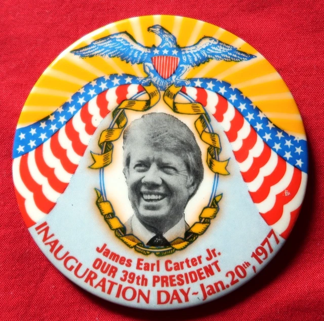 JIMMY CARTER INAUGURATION Day Jan 20 1977 Vintage Presidential 3.5" Pin ...